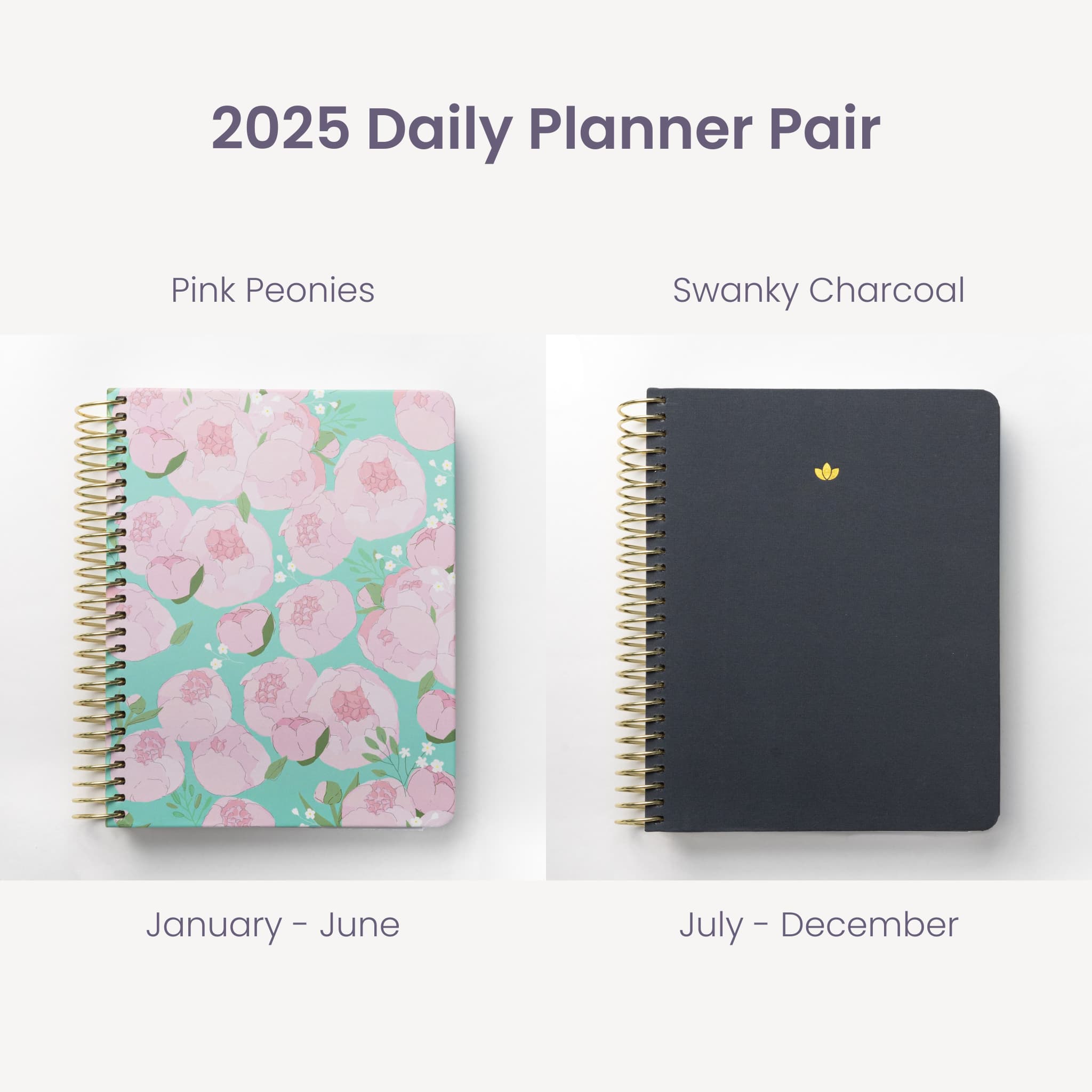 2025 Daily Planners - Pink Peonies Pairings - Sprouted Planner